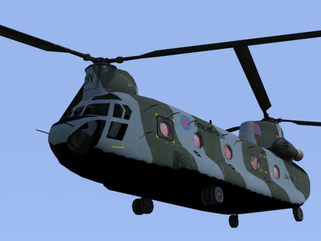 raf chinook falklands 3d model