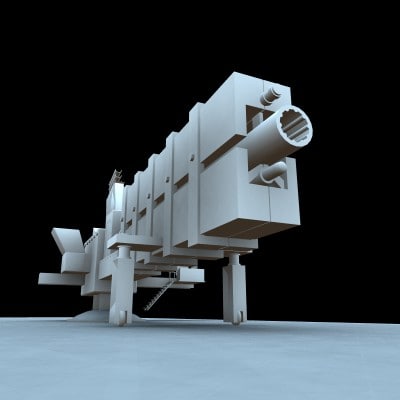 3d spaceship cannon