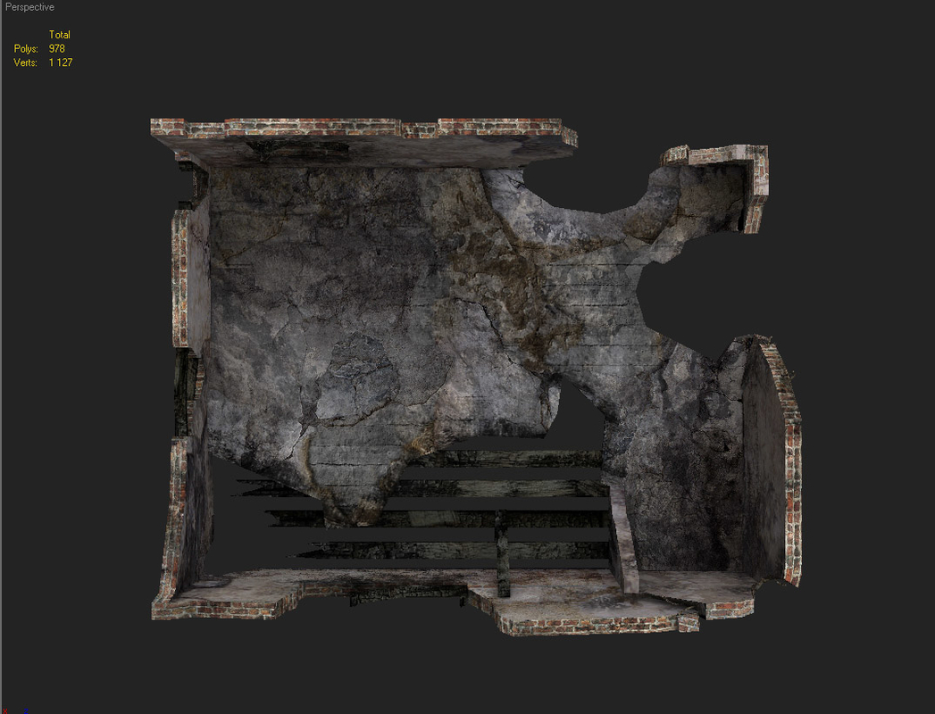 destroyed building 3d model