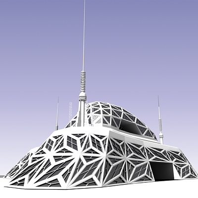 futuristic buildings 3d model