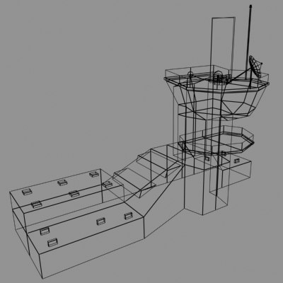3d model air control tower