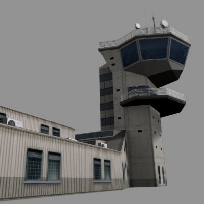 3d model air control tower