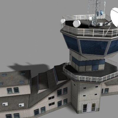 3d model air control tower