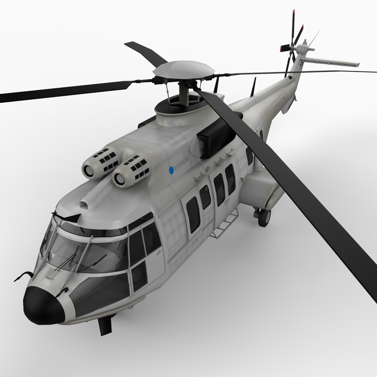 eurocopter super puma helicopter 3d model