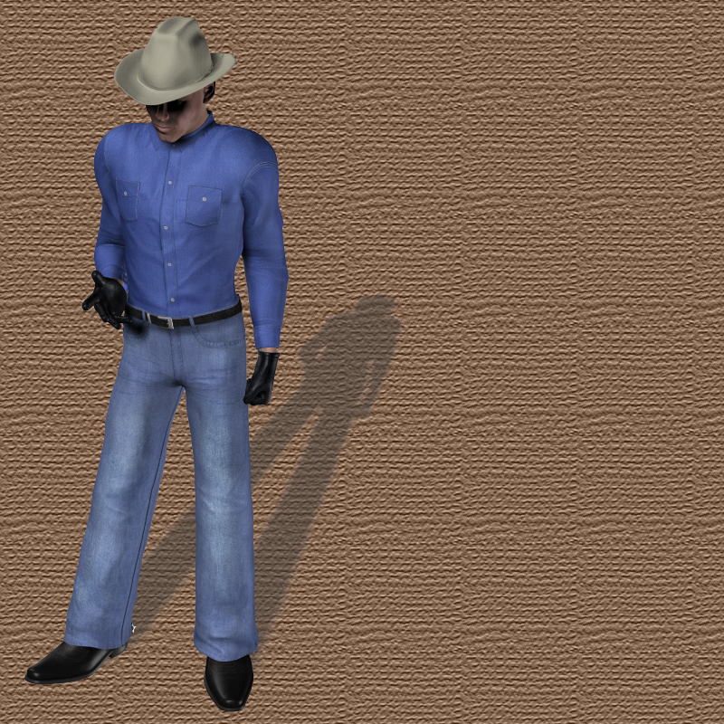 cowboy suit g2 male 3d model