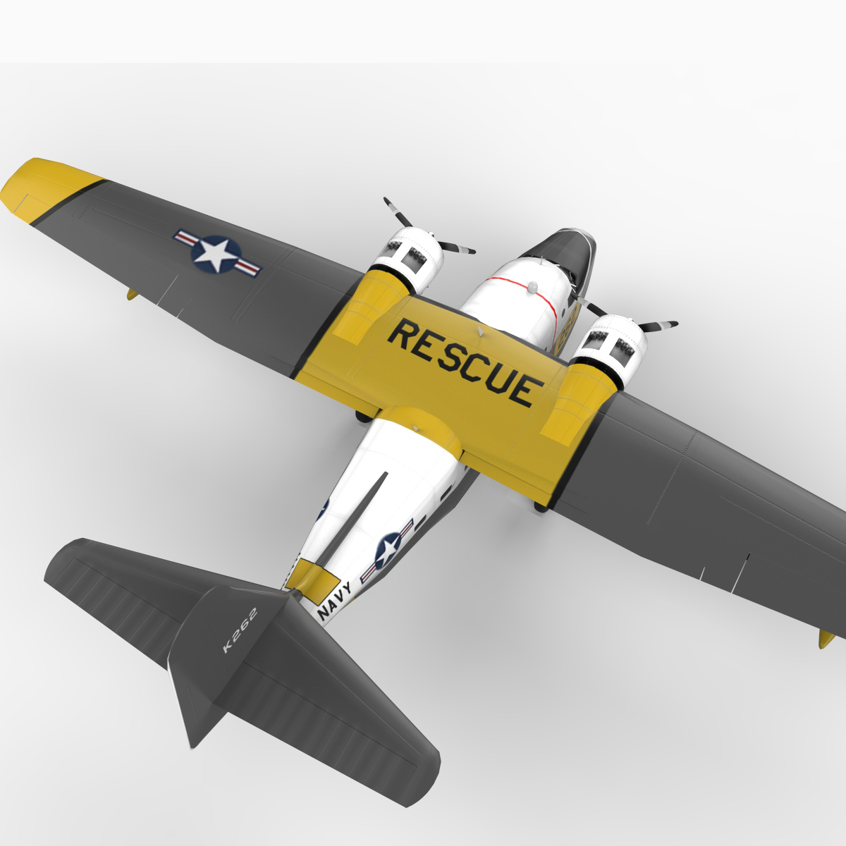 grumman hu-16 albatross aircraft 3d model