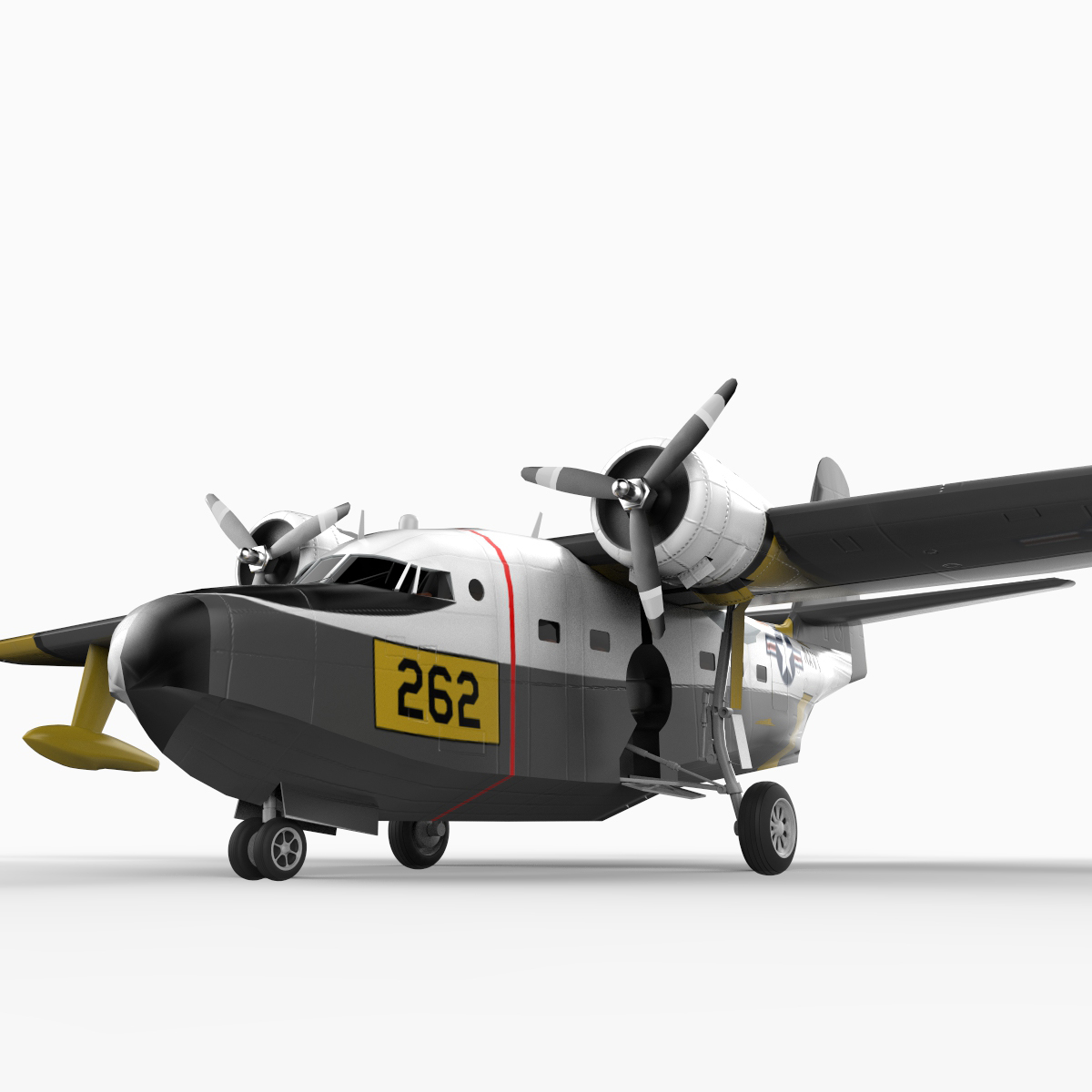 grumman hu-16 albatross aircraft 3d model
