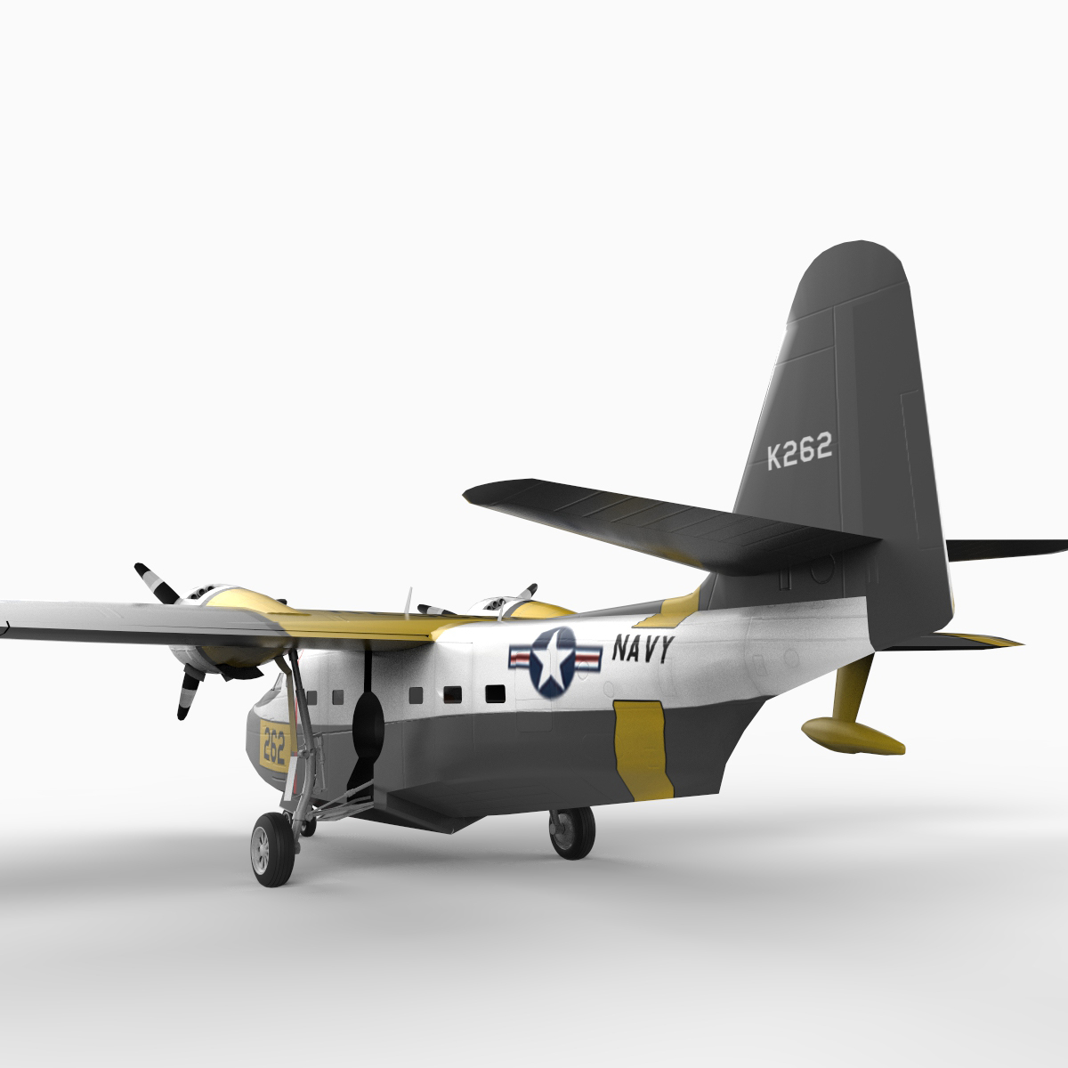 grumman hu-16 albatross aircraft 3d model