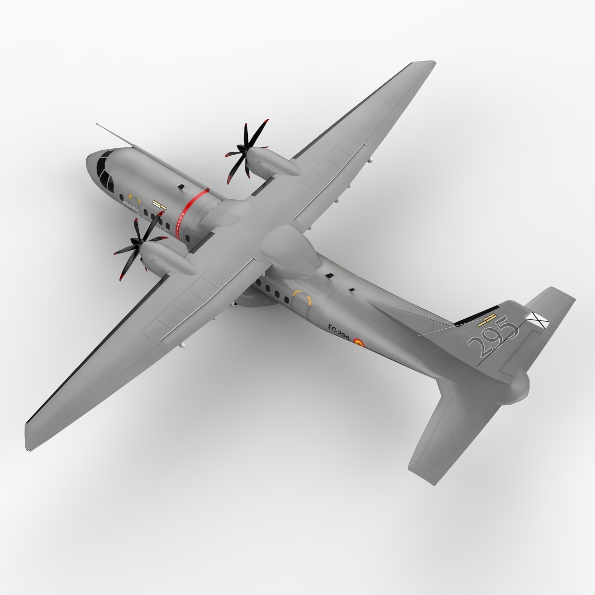 eads casa c-295 military transport 3d model