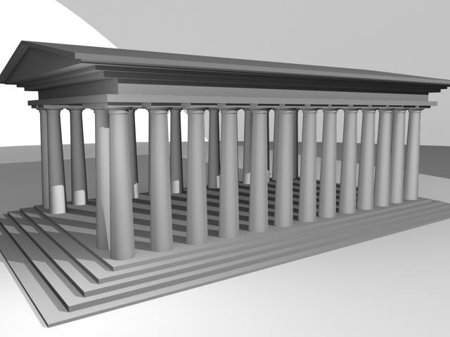 free greek building 3d model