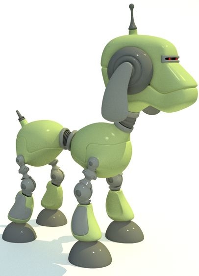 3ds character mechanical dog
