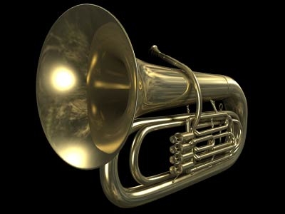 3d musical instrument tuba model