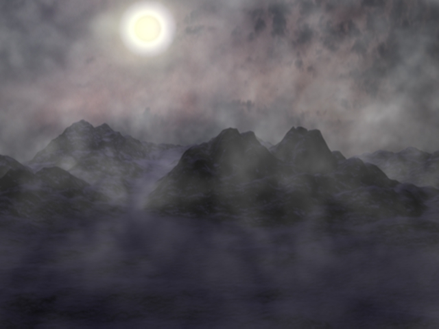 3d model of terrain fog