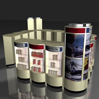 hugo boss stand 3d max