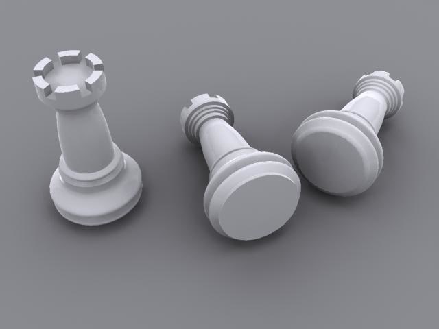 3d rook chess piece model