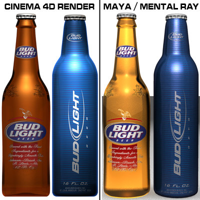 3d budlight bottles model
