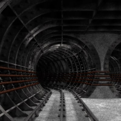 3d model of underground rail tunnel