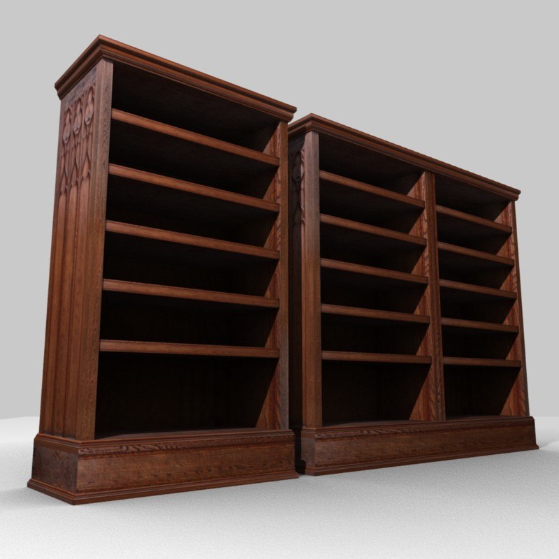 3d model gothic medieval bookcases case