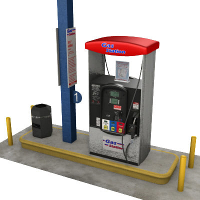 3d gas station convenience store model