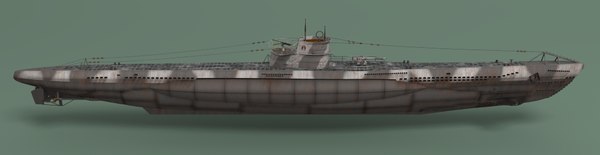 ww2 german u-boat viic 3d model