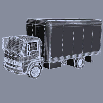 delivery box truck 3d model