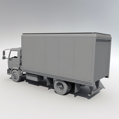 delivery box truck 3d model