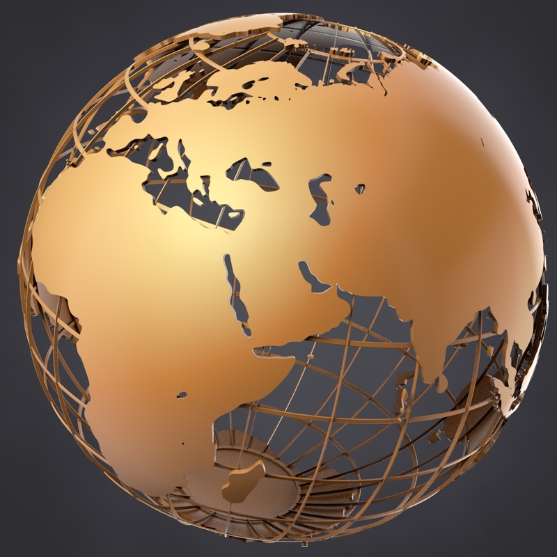 3D модель Обрамленный глобус - TurboSquid 370365