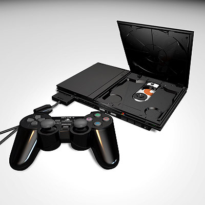 3d model 2007 playstation 2 console