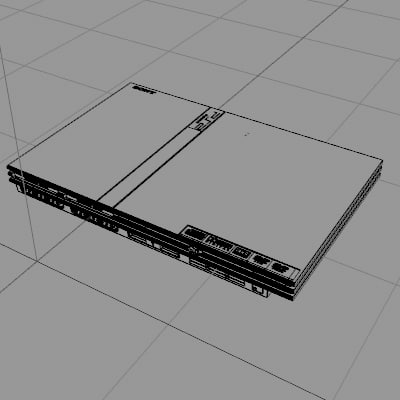 3d model 2007 playstation 2 console