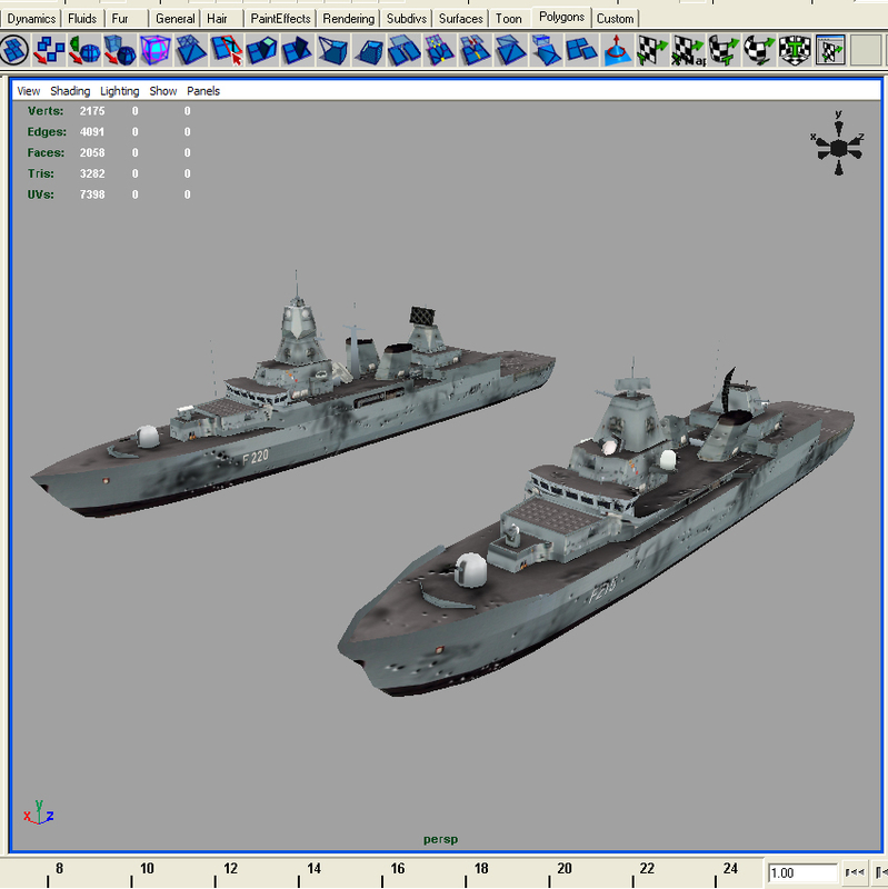 damaged navy ships 3d model
