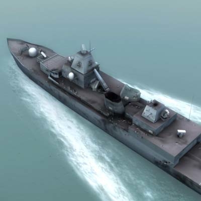 damaged navy ships 3d model