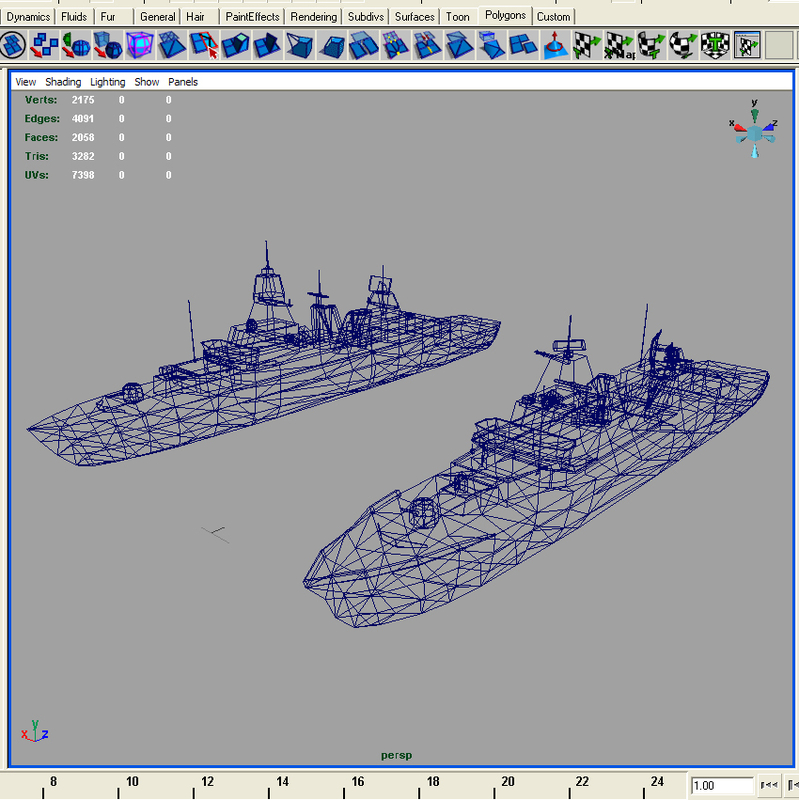 damaged navy ships 3d model