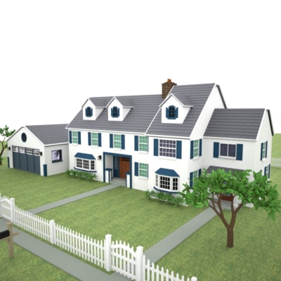 3d house yard model