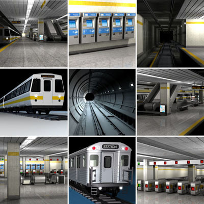 3d model subway train