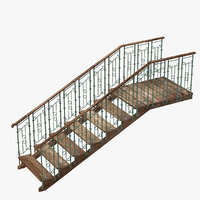 stairs wrought iron railing 3d dxf