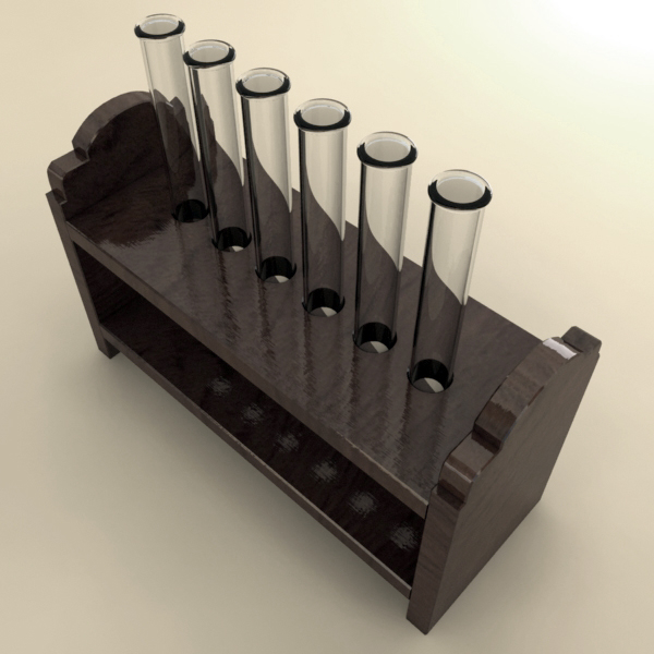 3d model of rack test-tubes