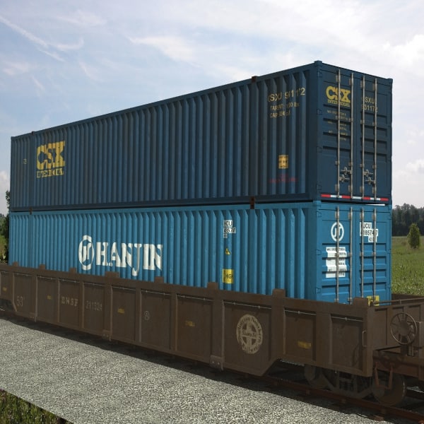 lwo container stack railcar