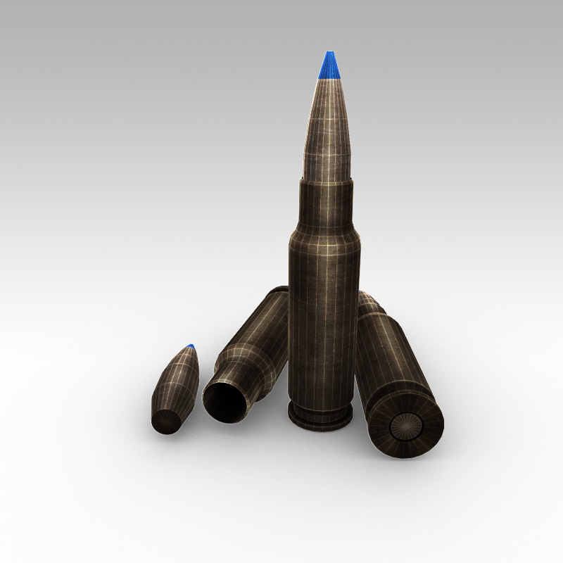 3d 3ds bullet low-poly