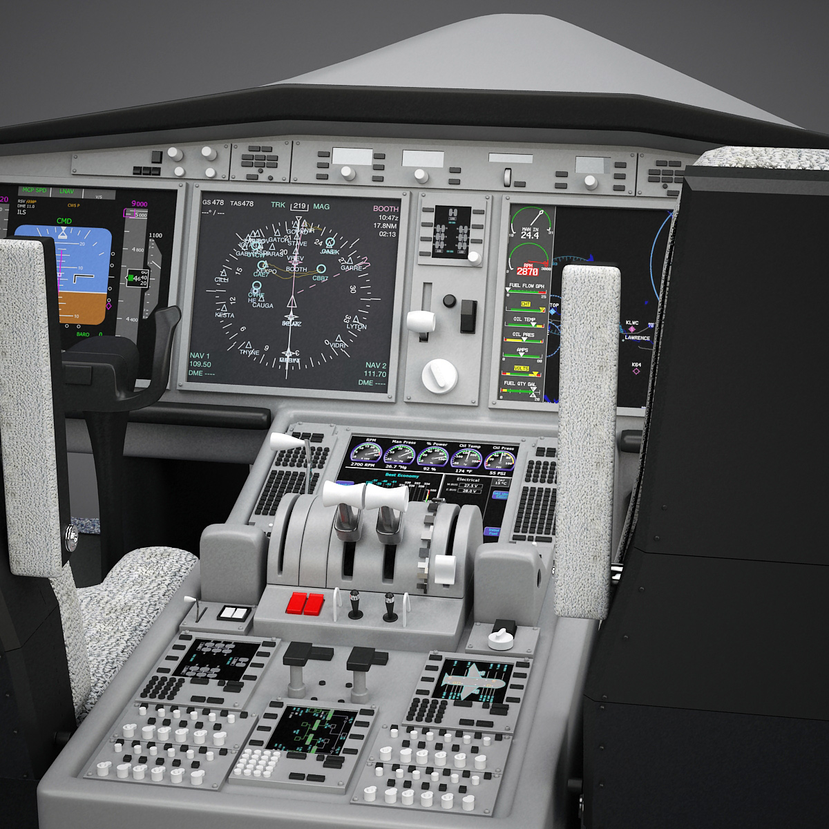 3d model of aircraft cockpit