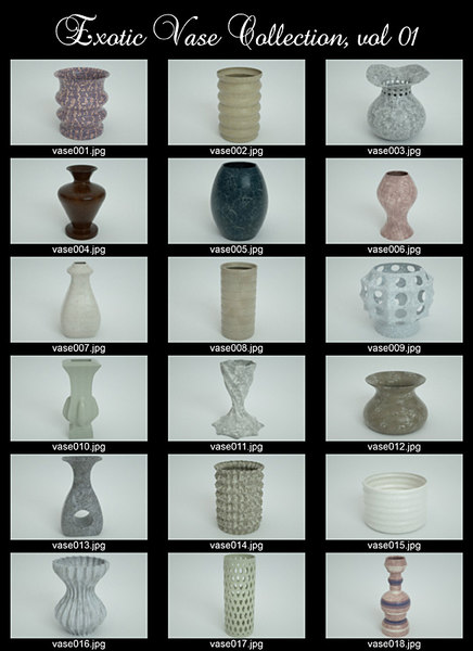 free vases architectural props 3d model
