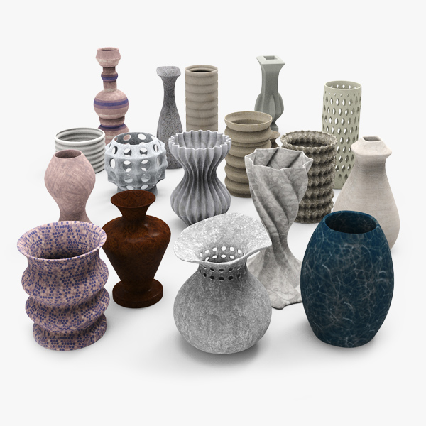 free vases architectural props 3d model