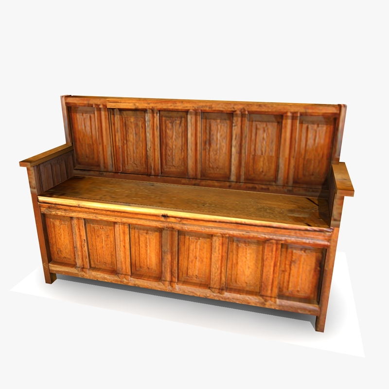 3d medieval bench model
