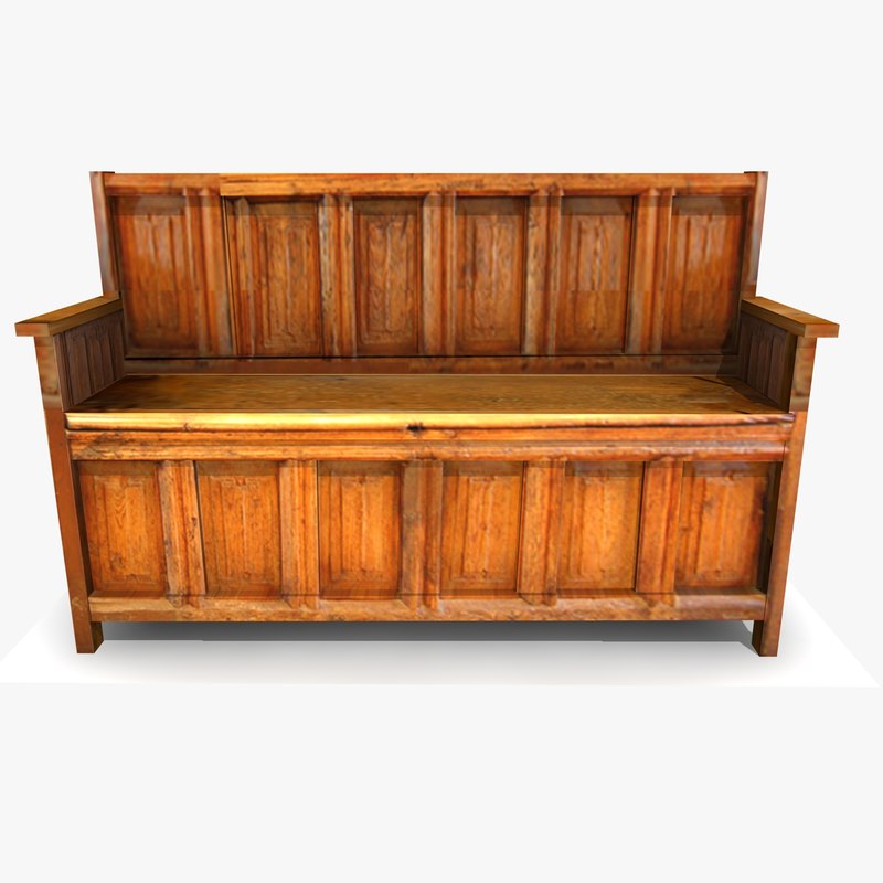 3d medieval bench model