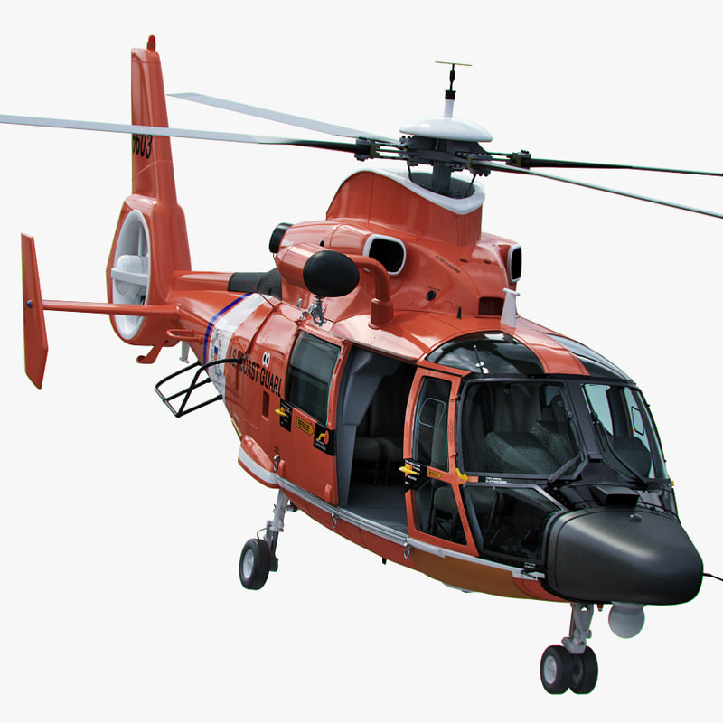 3d uscg mh-65 dolphin helicopter model