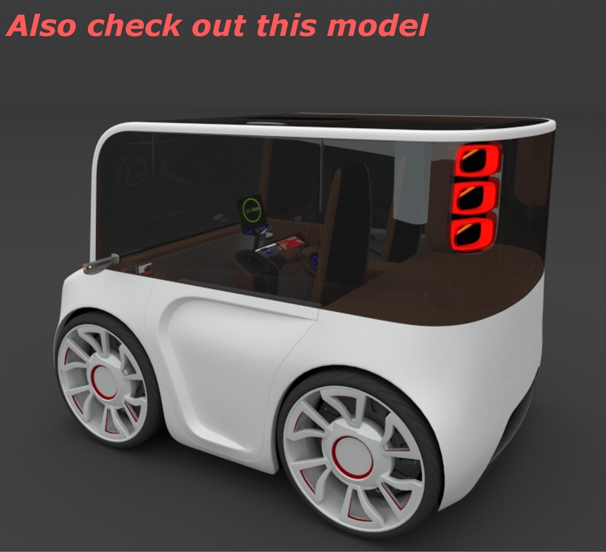 wheeled concept car 3d model