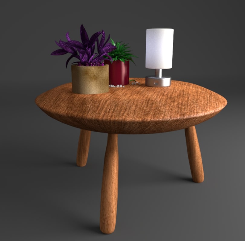 3d small wooden table