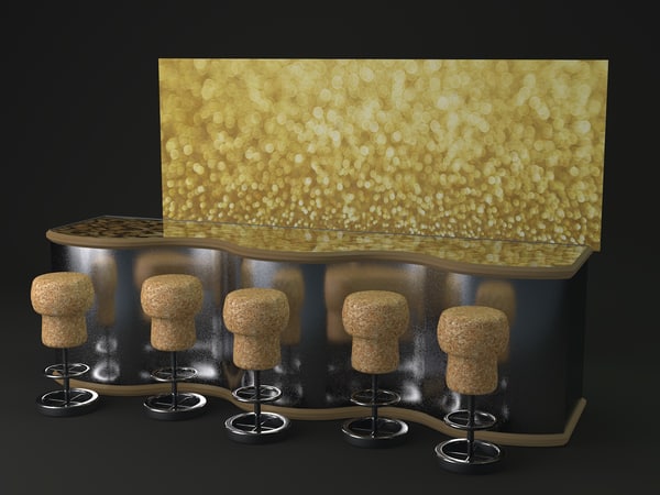 3D Cinema 4D bar drink led