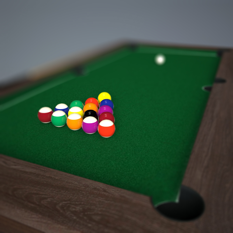 billiard set 3d obj