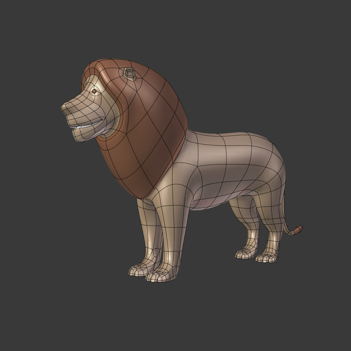 3d lion blender model