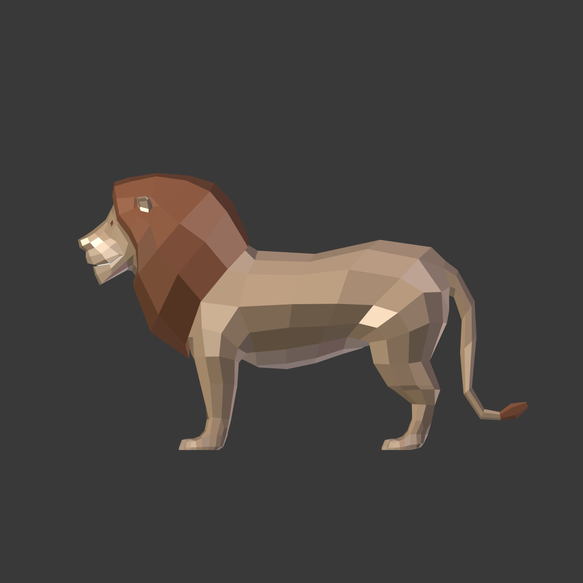 3d lion blender model